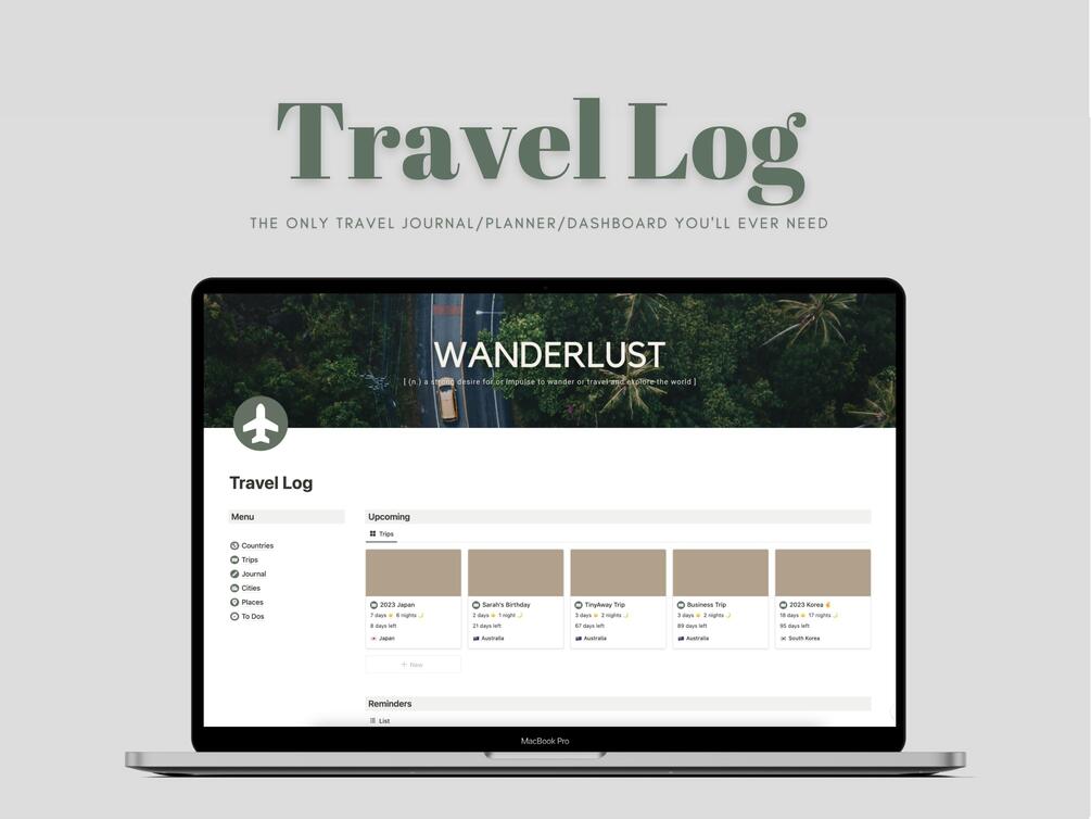 Notion Travel Log Template