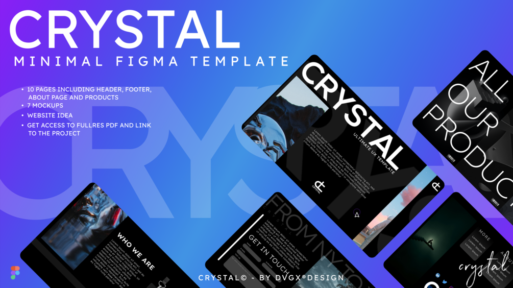 Figma "CRYSTAL" Template for Website