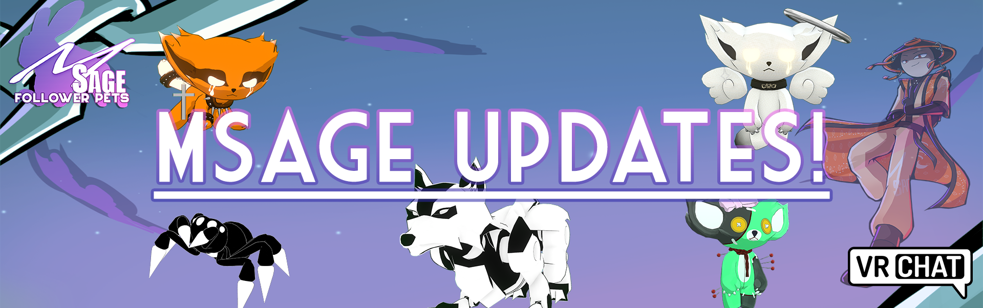 [VRChat Pets] Gothic Kitten Skins! Cyber Hound!! Spider pet!! And MORE ...