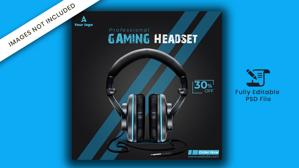 Professional Gaming Headset Social Media Post