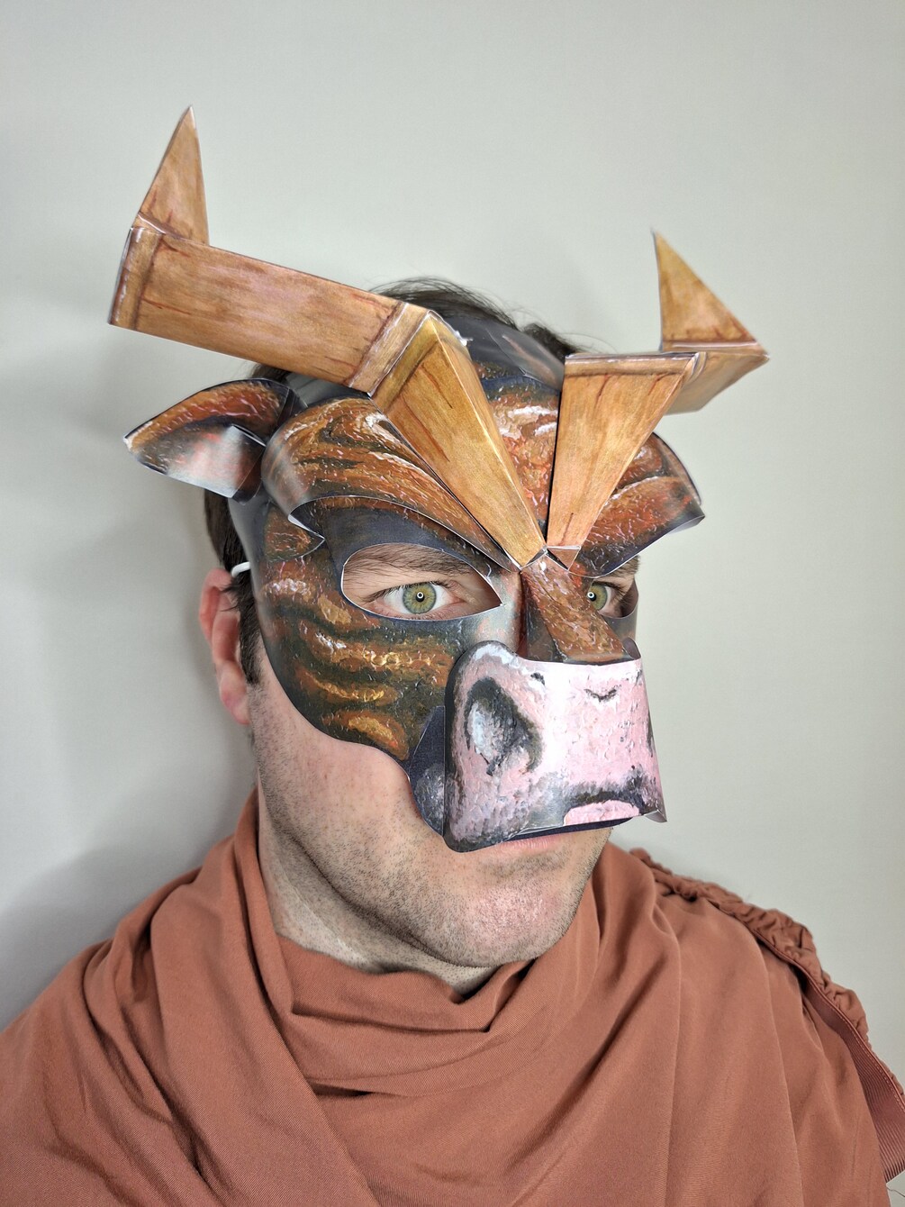 Minotaur mask PDF DIY paper template