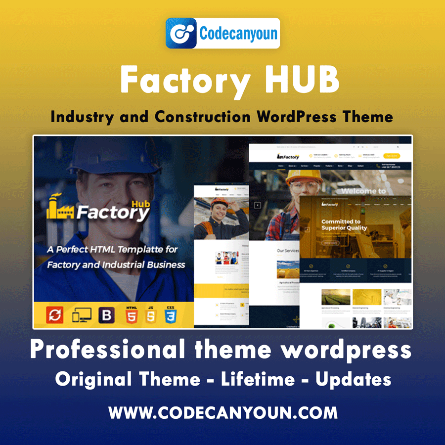 Factory HUB - Industry and Construction WordPress Theme