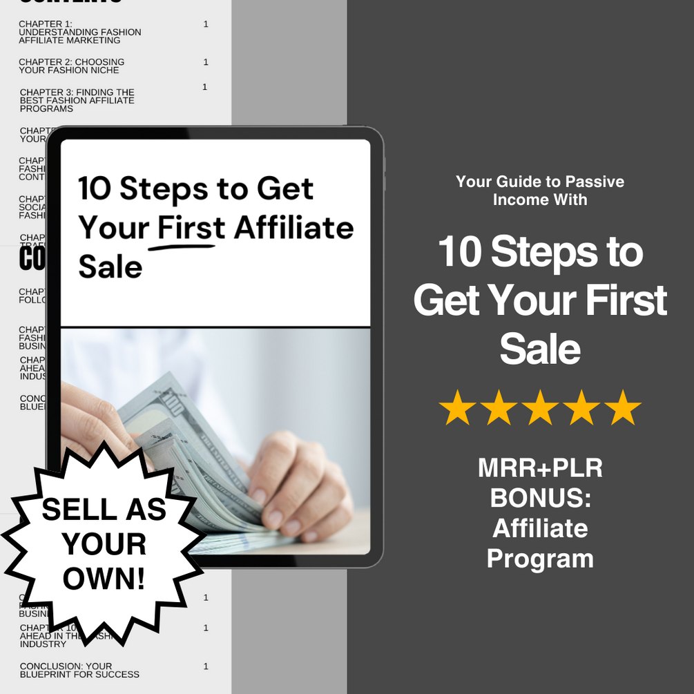 PLR & MRR Affiliate Marketing eBook: 10 Steps to Your First Sale ...