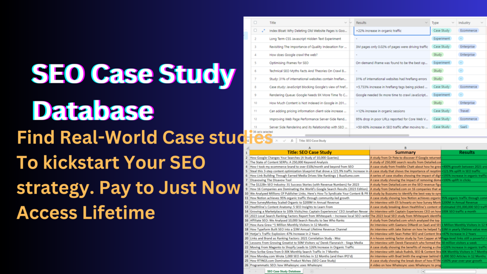 SEO Case Study Database: Save time, win clients, with real-world results.
