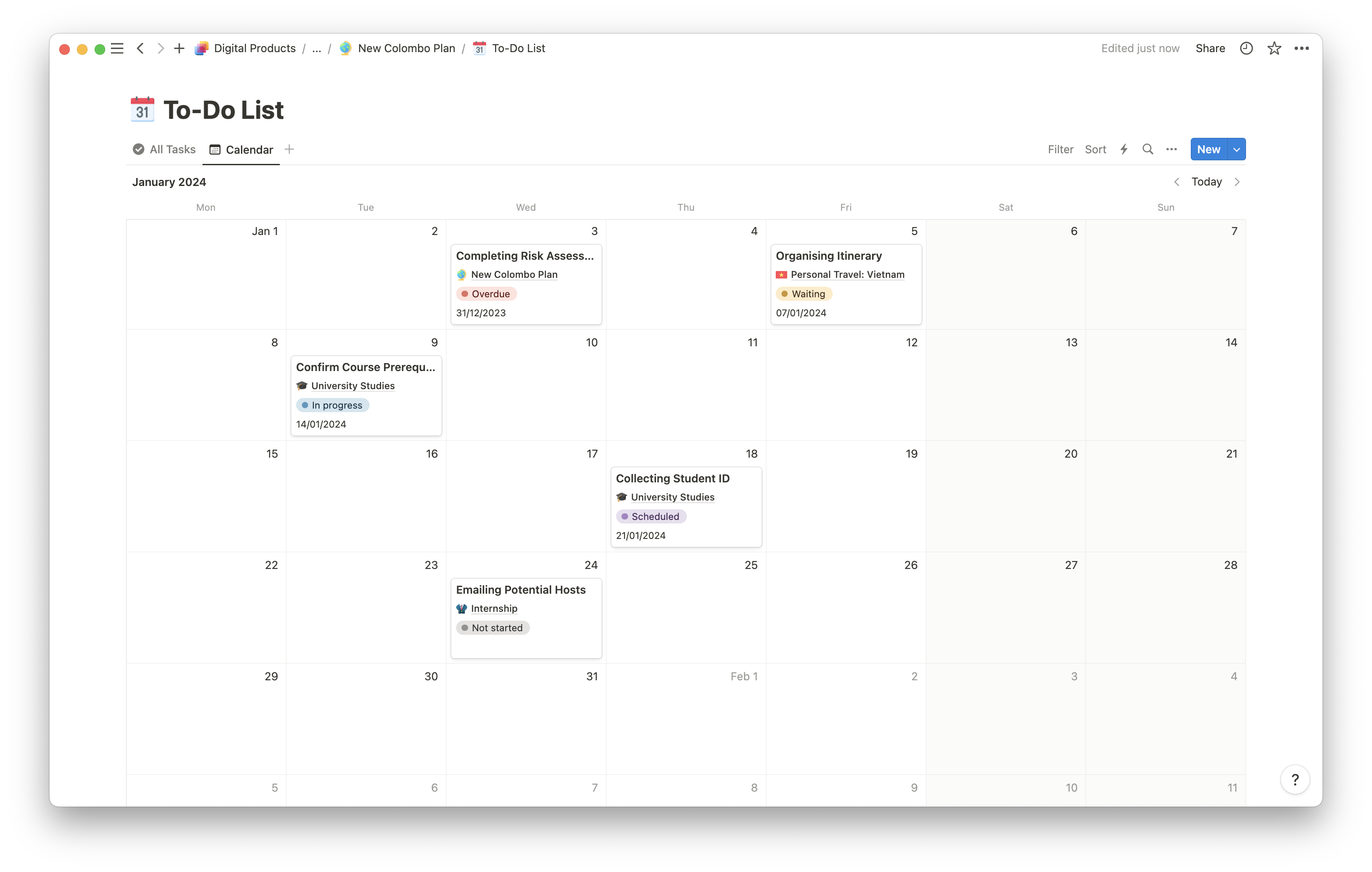 Ultimate Scholars Abroad Notion Template for New Colombo Plan Scholarship