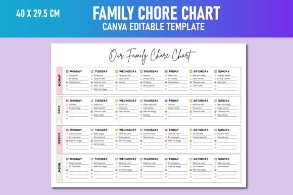 Family Chore Chart Canva KDP Interiors