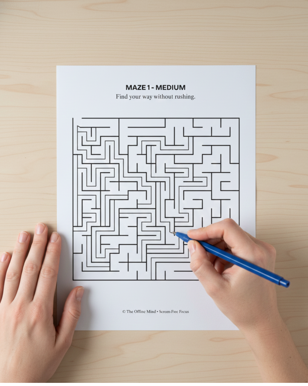 The Offline Mind – Focus Maze Book (Printable A4)