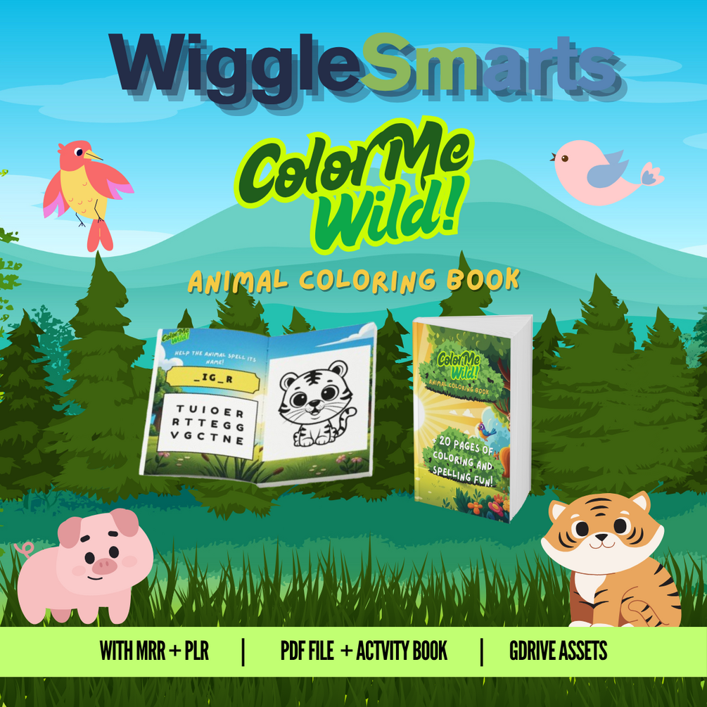 WIGGLESMARTS COLOR ME WILD - ANIMAL COLORING BOOK