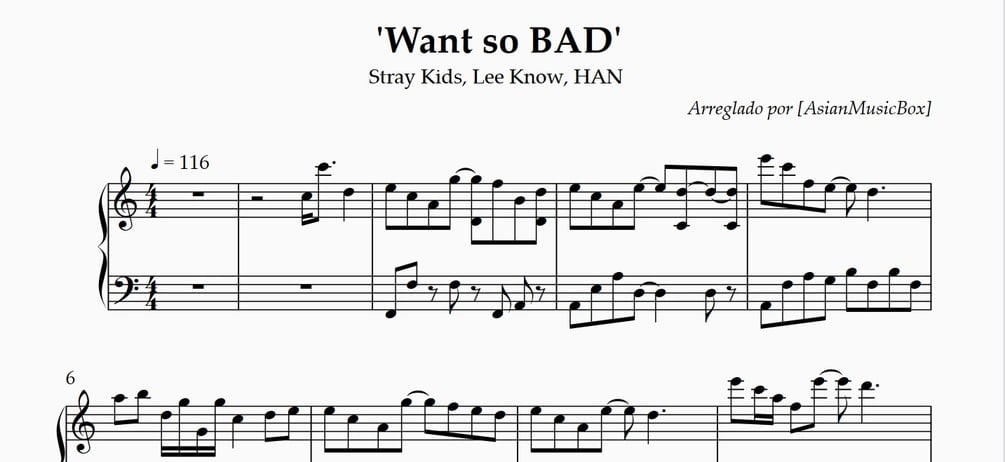 Lee Know, HAN "Want so BAD" | [Stray Kids : SKZ-RECORD] | Piano Sheet ...