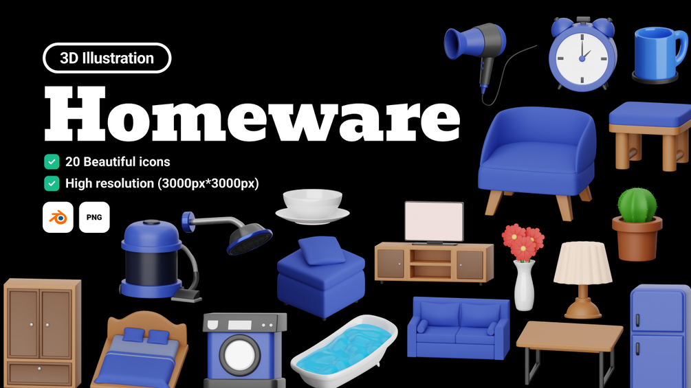 Homeware 3D Illustration