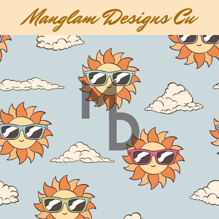 Retro summer sun seamless repeat pattern, vintage sweet daisies, retro ...