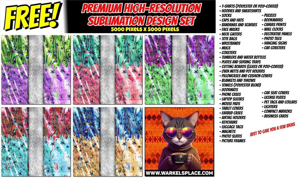 Liquid Imagination: Sublimation Graphics Pack with Metallic Text Area #161