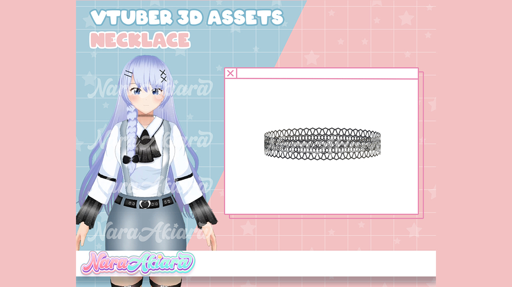 3D Vtuber Assets Necklace V6 Vroid Commission, 3D assets ready to use ...