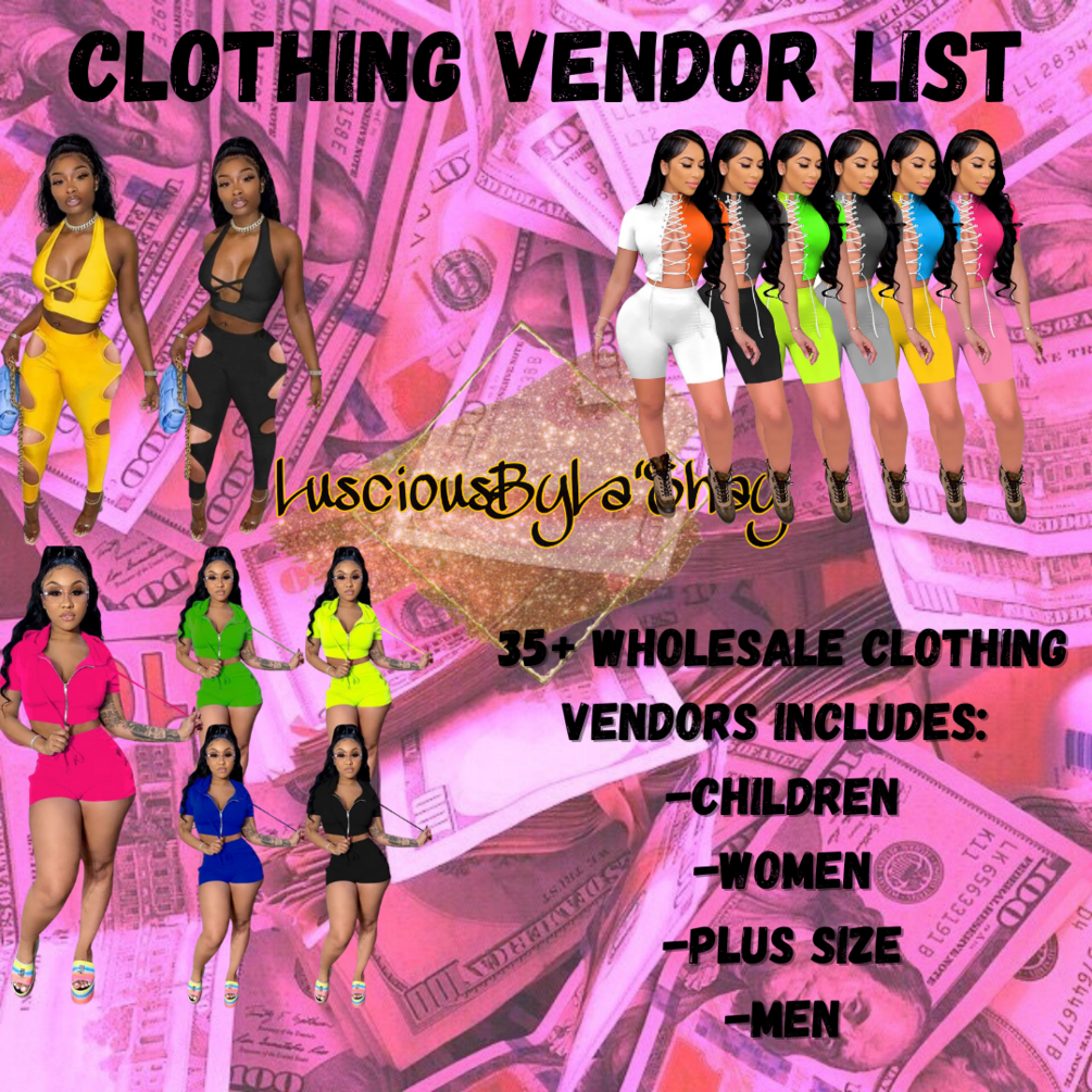 clothing vendor list