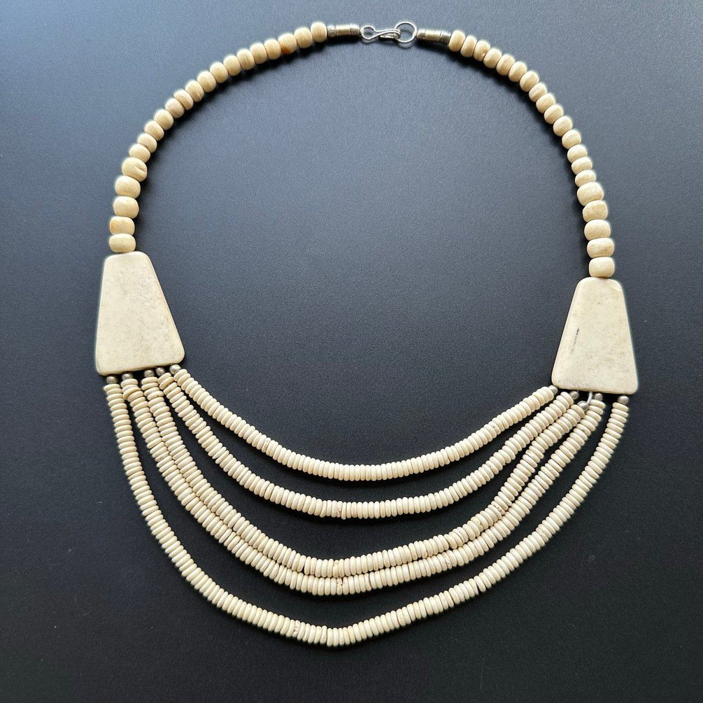 Nepal Tibetan ethnic handmade yak bone vintage multi-layer necklace