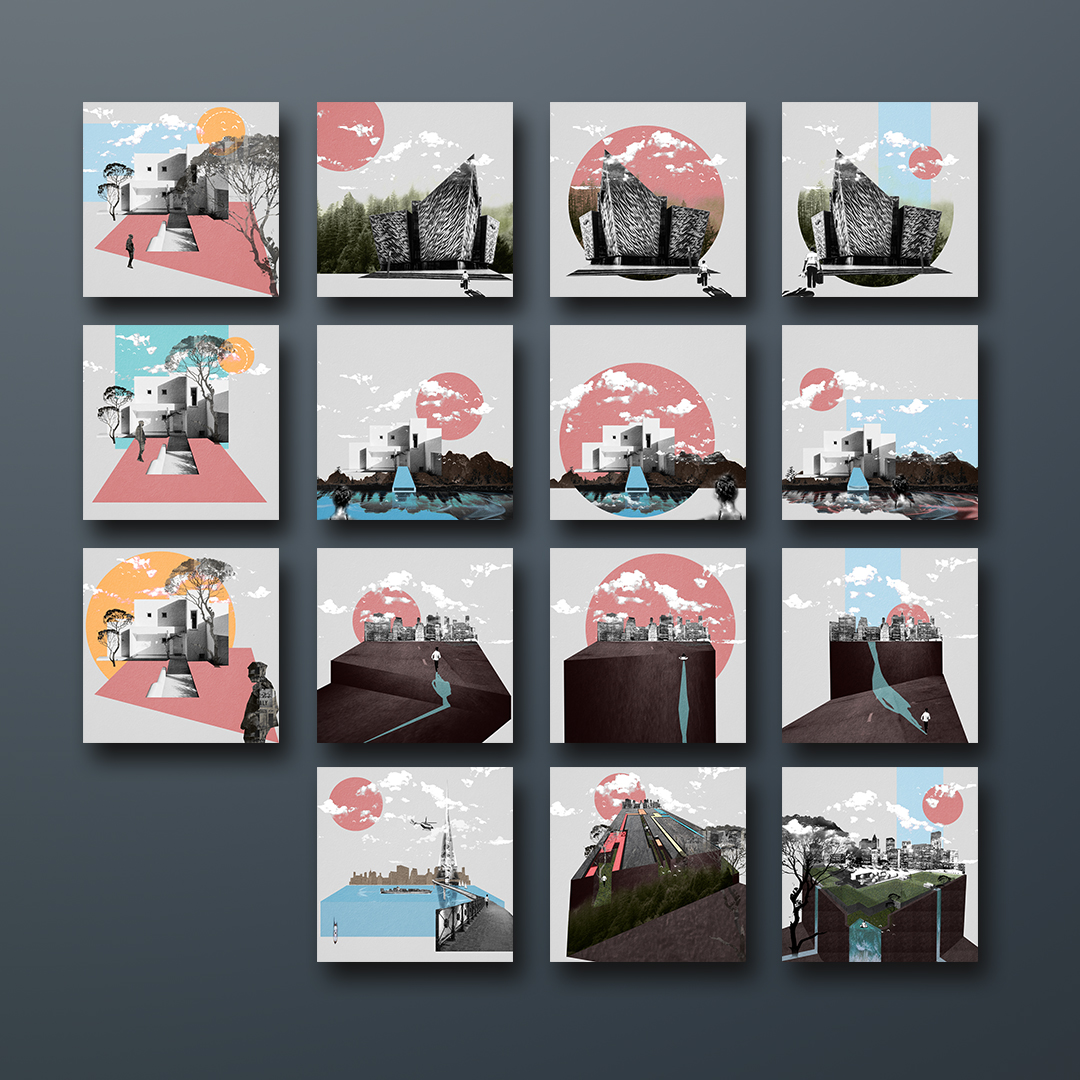 Rendering Template Pack 01// Collage Style