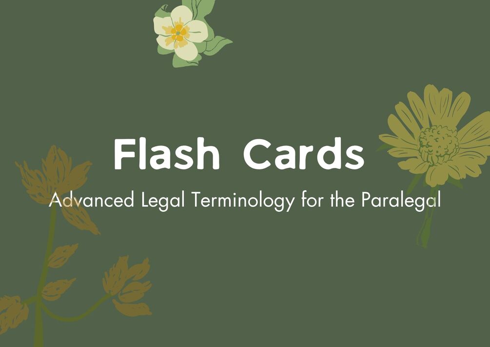 Legal Terminology for the Advanced Paralegal - Advanced