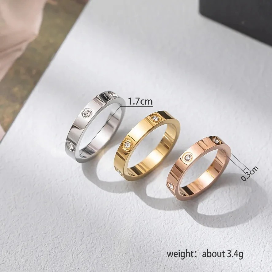 Ring for Women Men Couple Crystal Rings Luxury Brand Jewelry Wedding ...