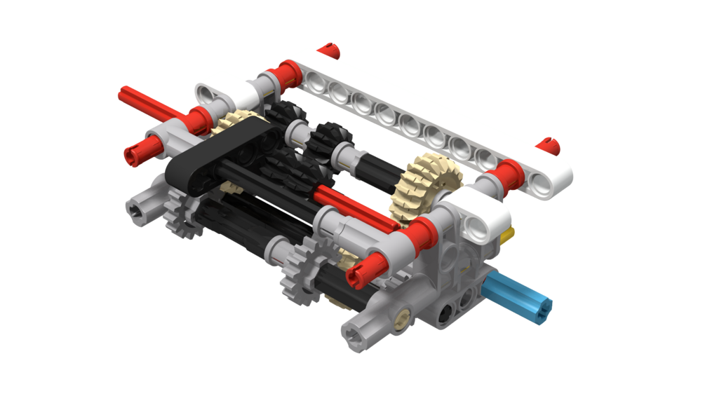 Shorjok's Lego Technic Compact 3 Speed Linear Gearbox [Stud.io File]