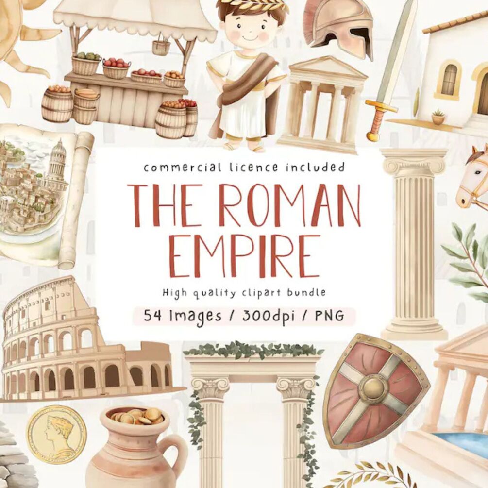 The Roman Empire, Clipart Bundle, Watercolour, Roman Clipart ...