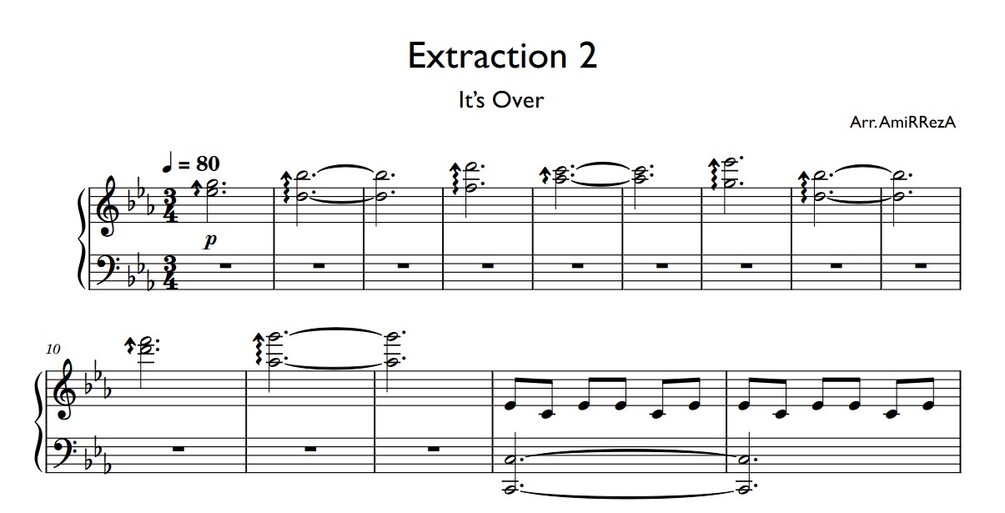 Extraction 2 - It’s Over [Sheet Music]