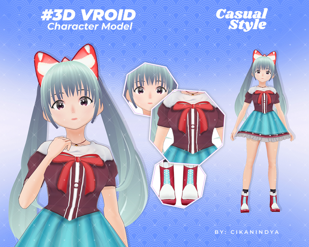 Virtual Sensation 3D Vroid Model Anime Girl Keiko Akaira for Streamers ...