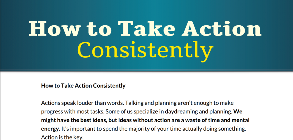 How Taking Action Consistently Benefits You