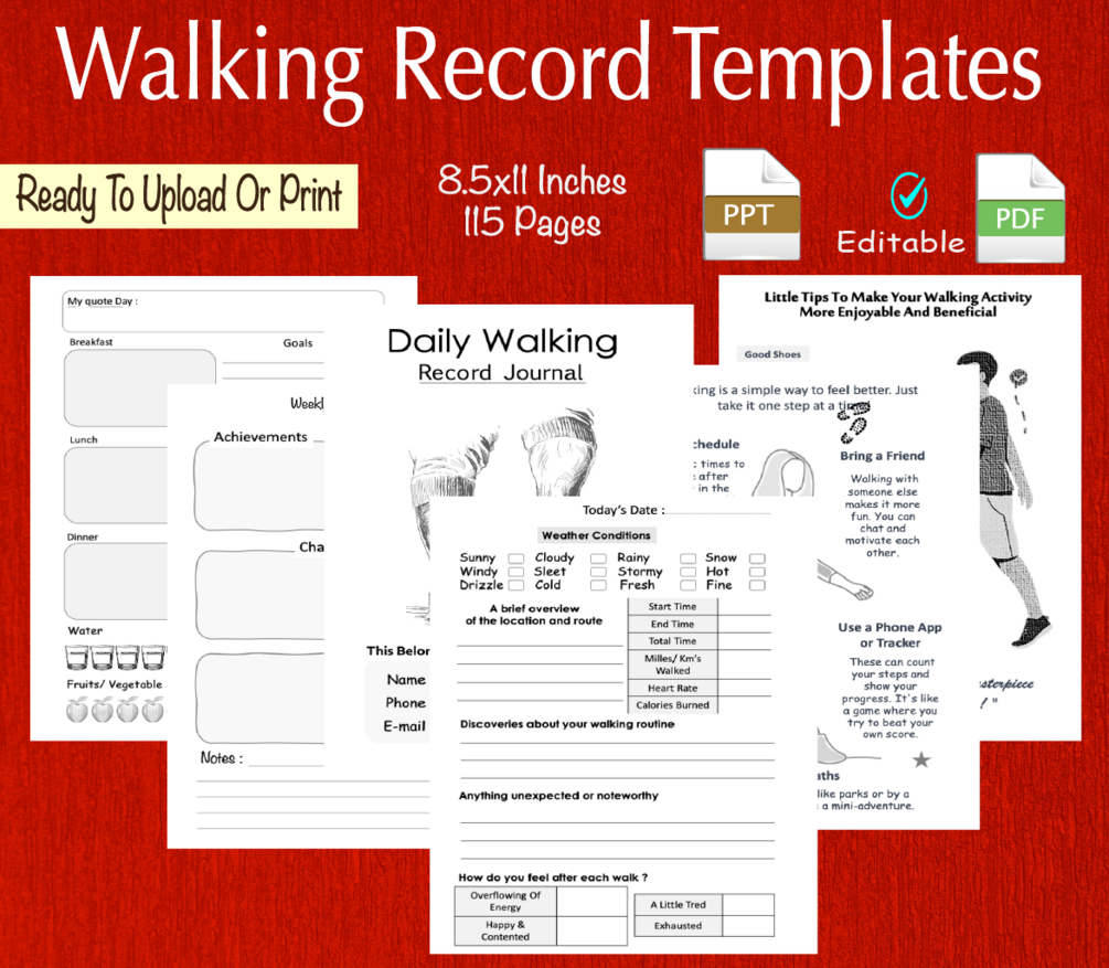 Daily Walking Record Journal