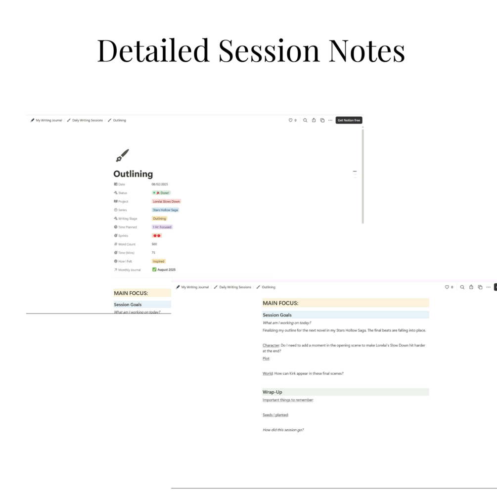 Digital Writing Journal & Tracker: Simple Notion Template for Writers