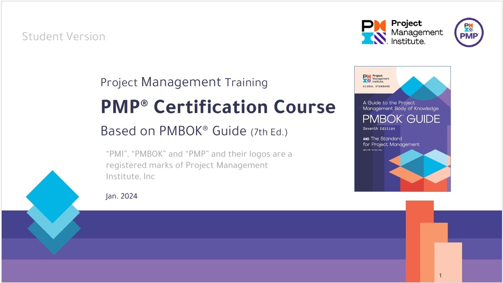 You will get Slides for PMP® Certification training PMBOK® 7th edition