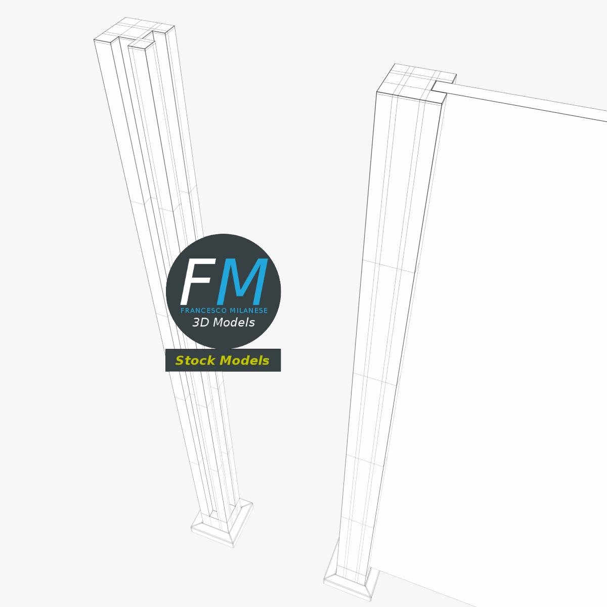 3D MODEL - Glass railing module 1