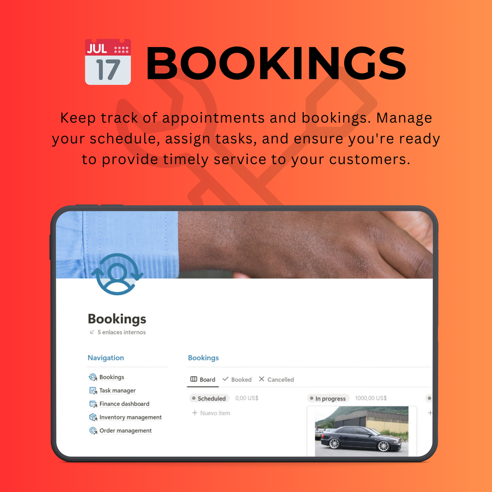 Car Repairing Templete Notion