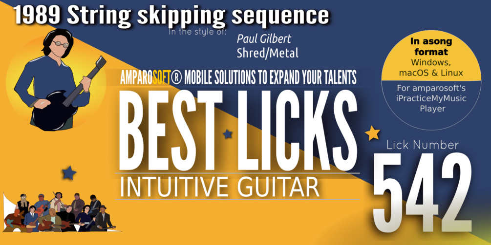 Lick 542 - 1989 String skipping sequence from "Best Licks - Intuitive Guitar" Series (.asong)