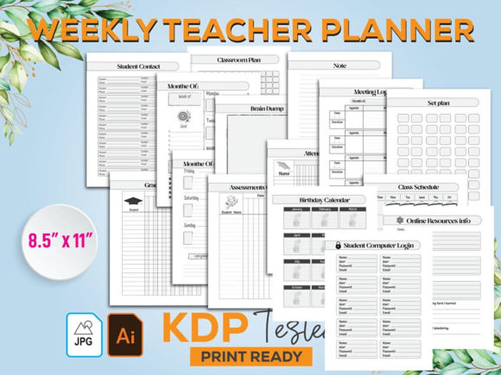 Weekly Teacher Planner UNDATED