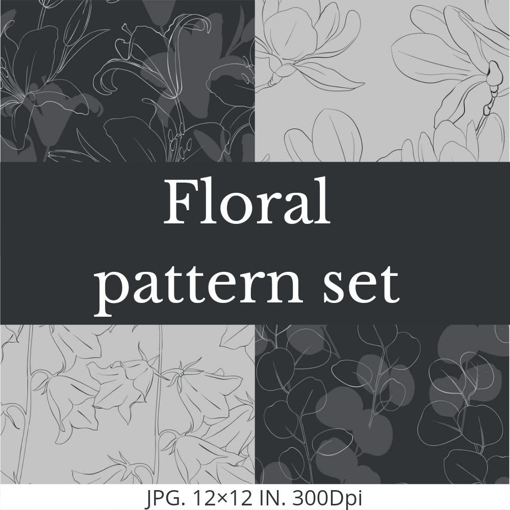 FLORAL PATTERN Set, Digital Paper pattern