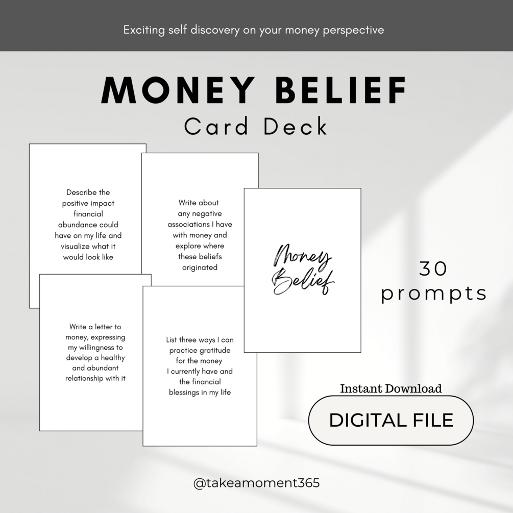 30 Printable Money Belief Card Deck, Changing Money Beliefs, Self ...