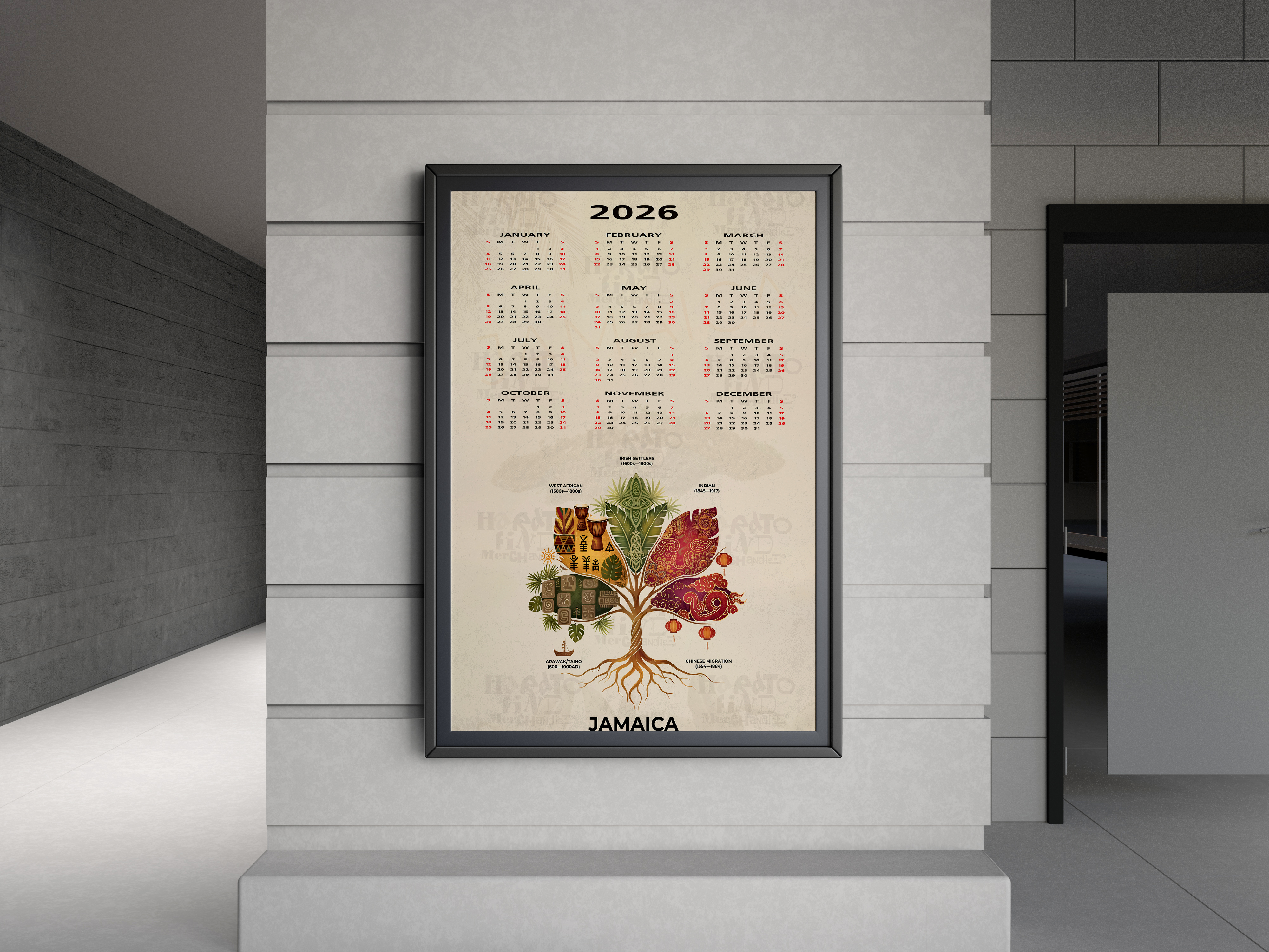 HTFM Jamaican Heritage 2026 Calendar — A3 Minimal Art Print Instant ...
