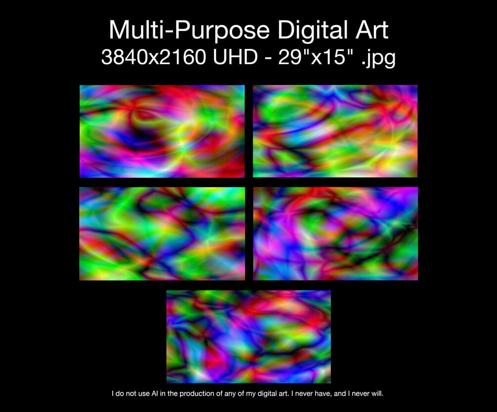 5 Pack Multi Purpose 4K Digital Art #4 - Psychedelic print art for ...