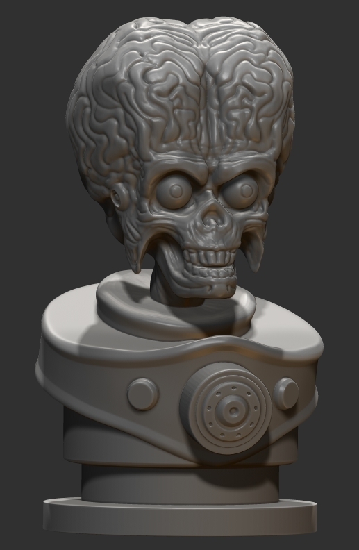 Free STL Mars Attack Martian Bust