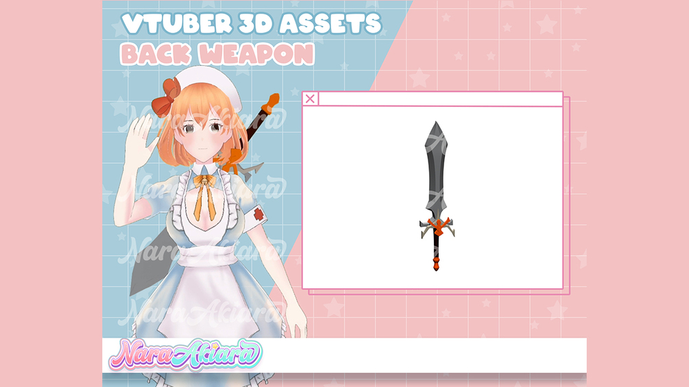 3D Vtuber Assets Radiant Sword Vroid Commission, 3D assets ready to use ...