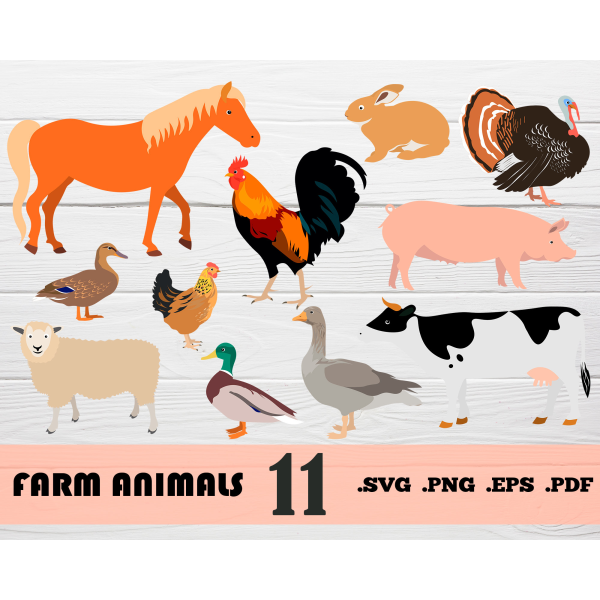 Farm animals svg,Farm animals SVG,Farm Bundle svg,File Animal Clipart ...