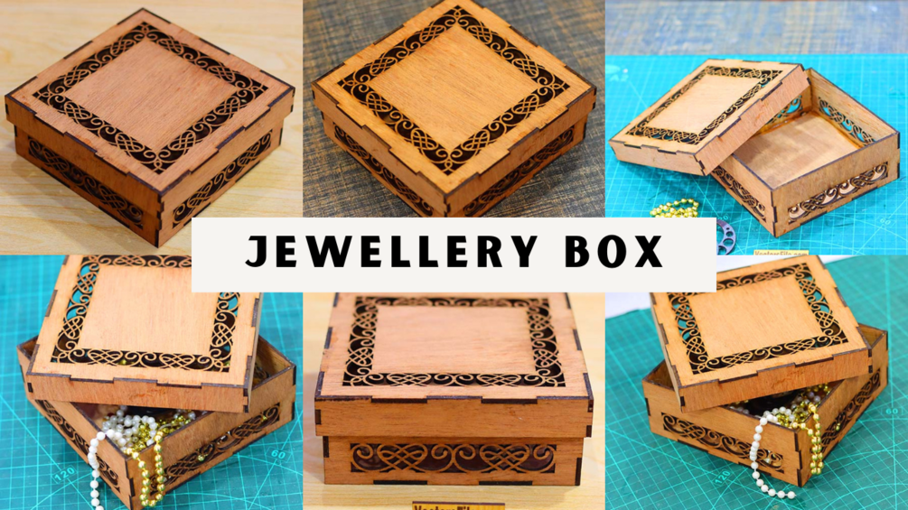 Wooden Square Box Jewelry Box Makeup Box Gift Box Laser Cut 3mm DXF and ...