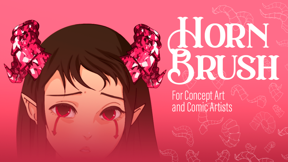 Horn Reference Brush – Multiple Angles for Concept Art & Character Design