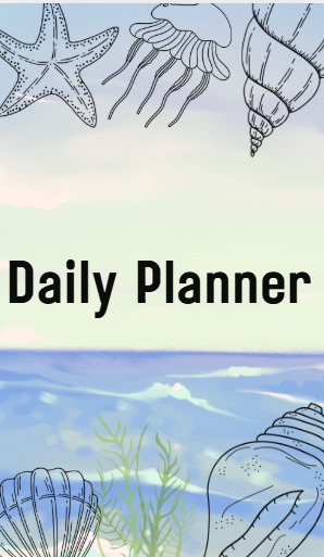 Mini Ocean Themed Daily Planner: Printable Pdf for Everyday use