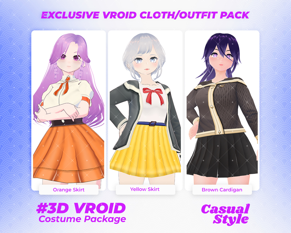 VRoid Clothing Pack, Virtual Fashion, Streamer Dress, Virtual Streamer ...
