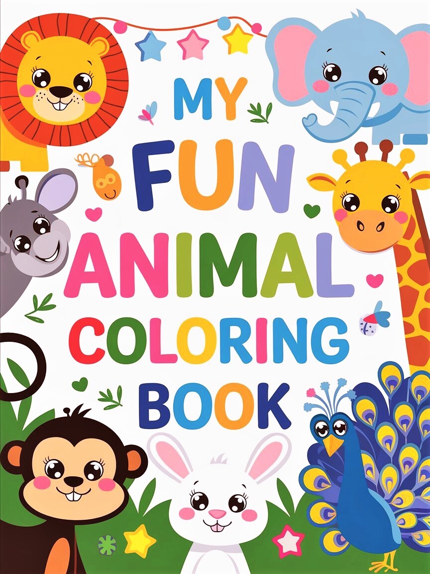 My Fun Animals Book - 25 coloring pages