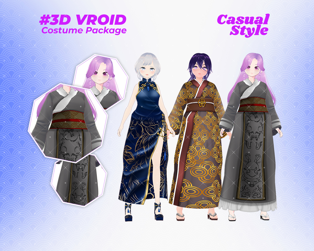 Relaxed Radiance Set Stylish 3D Casual Outfits for Vroid Avatars ...
