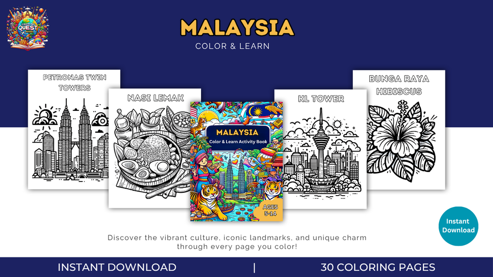 Malaysia: Color & Learn Activity Book