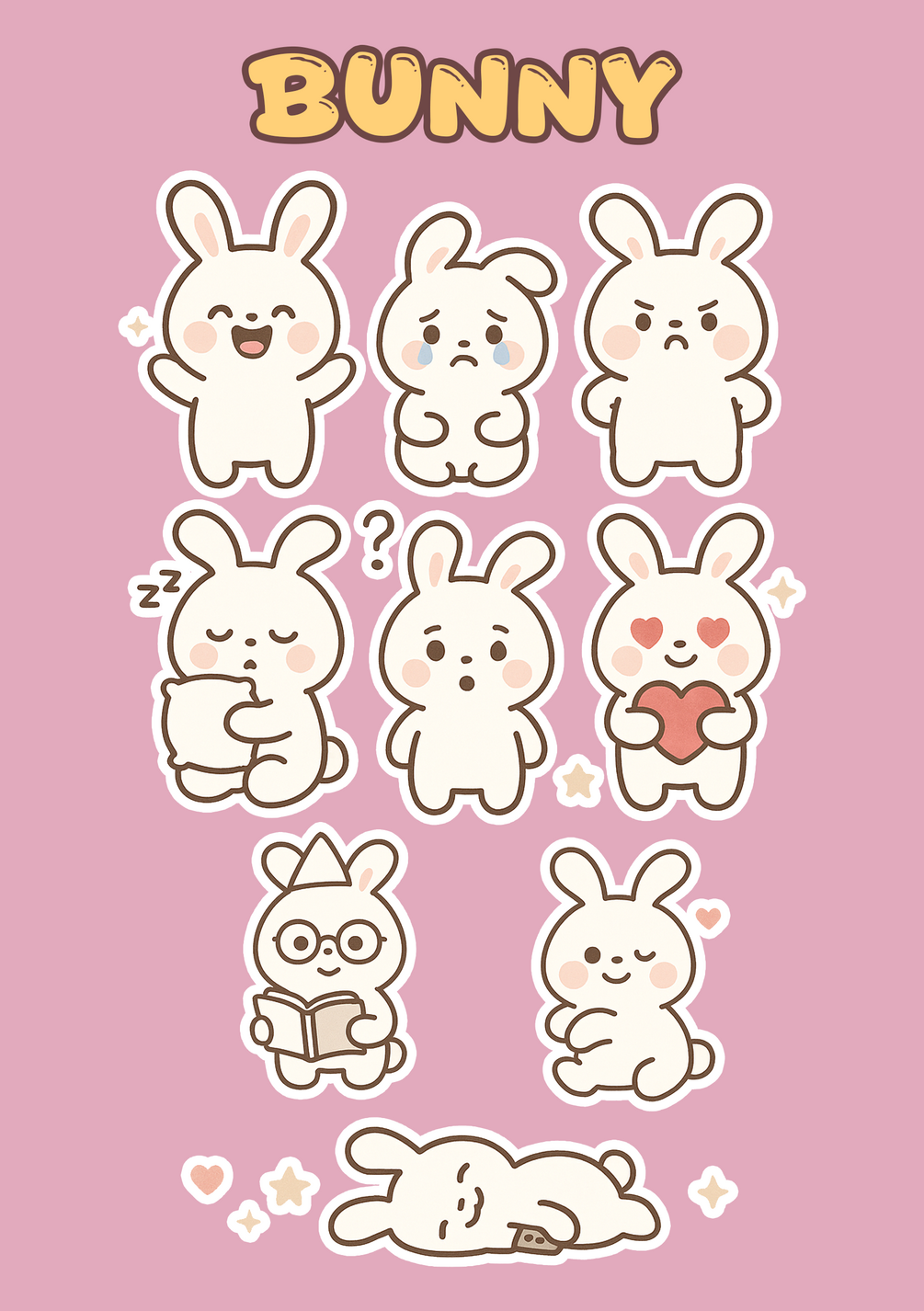 Cute Bunny Planner Stickers