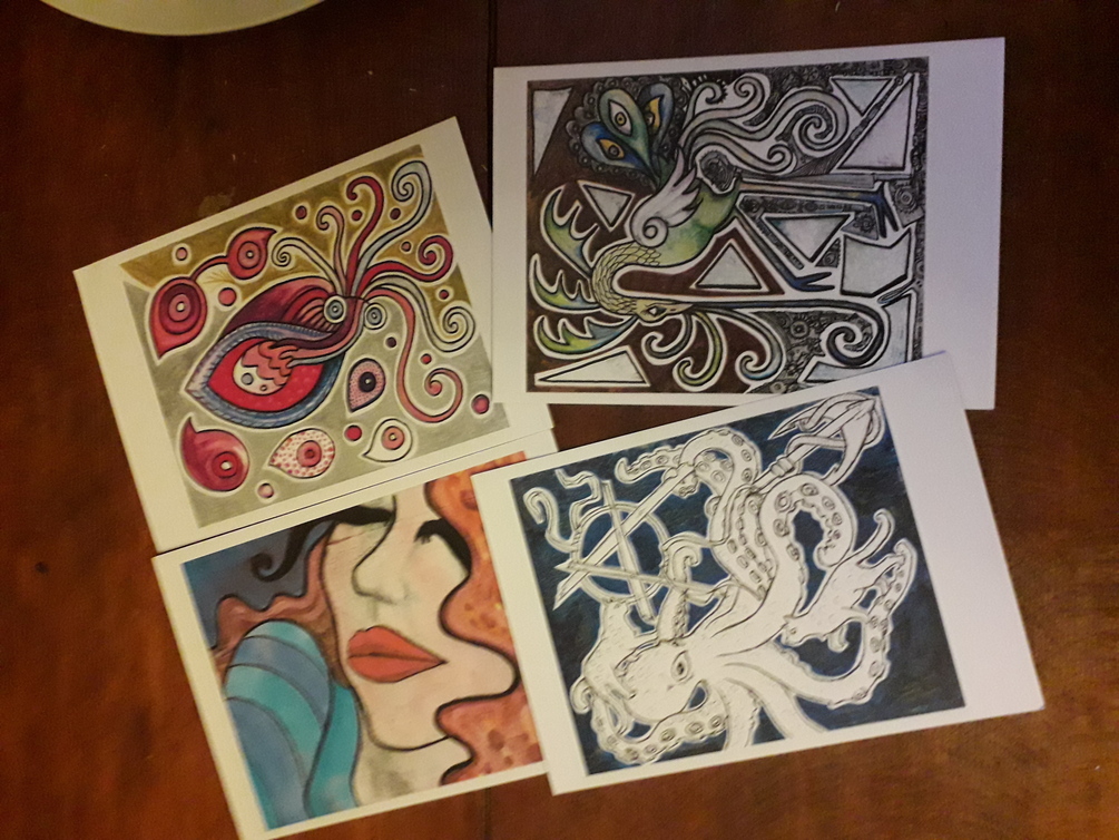 8 Assorted fine art postcards